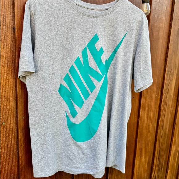 Nike | Shirts | Nike Turquoise Logo Graphic Large Tshirt | Poshmark